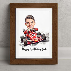 Race Car Driver Caricature | Caricature For A Boy