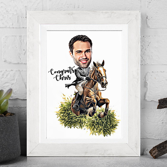 Horse Riding Caricature | Caricature for a Jockey
